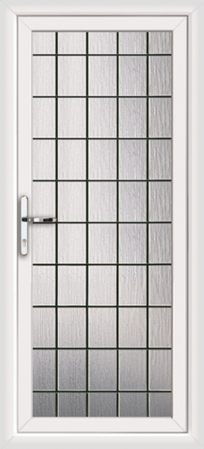 Supply only White Fully glazed square lead Upvc Back Door