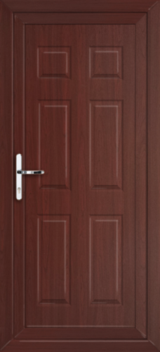 Fully fitted Rosewood Harrow solid Upvc Back Door