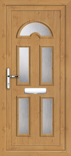 Blue Enfield 5 Glass Panel Fully Fitted Upvc Front Door