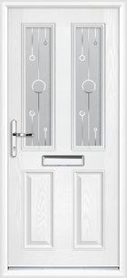 Fully fitted White Dorset sphere Composite Front Door